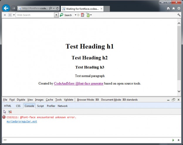 Ie 7 8 Error With Eot Css3111 Font Face Encountered Unknown Error Font Face Generator For